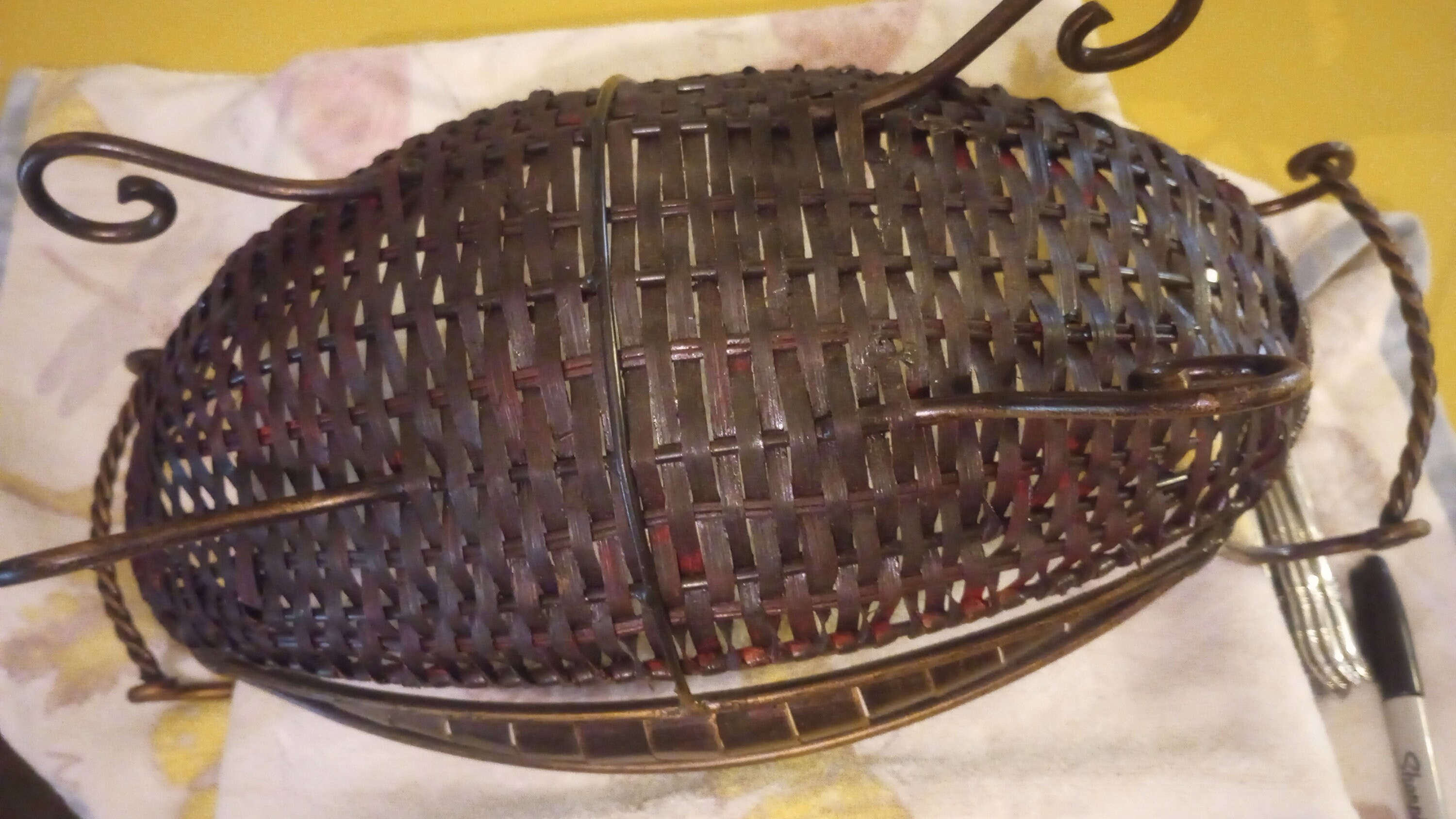 Antique Wrought Iron Framework With Dark Wicker - Etsy