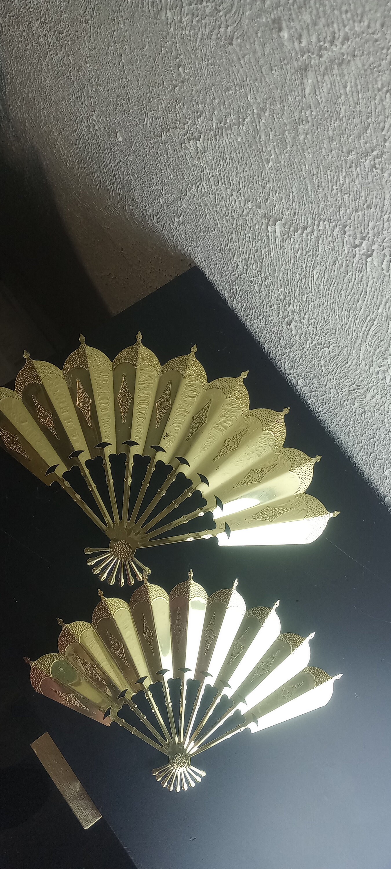 Vintage Home Interior Gold Metal Fans Wall Art - Etsy