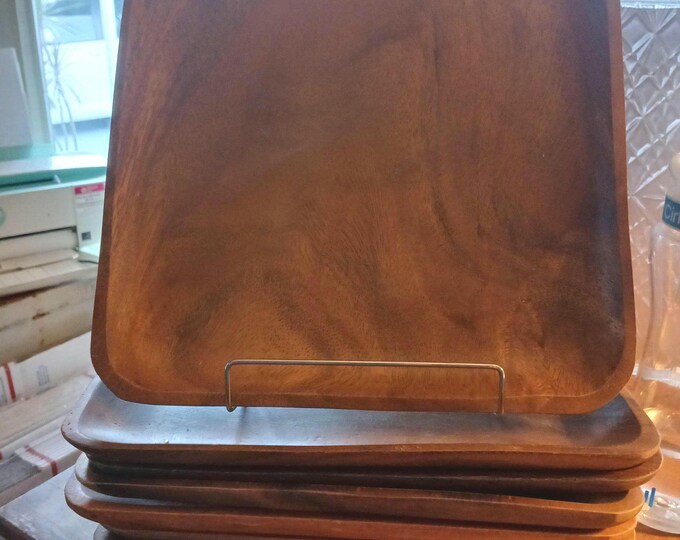 Vintage Teak Wood Plates, Set of 8, Philippines - Etsy