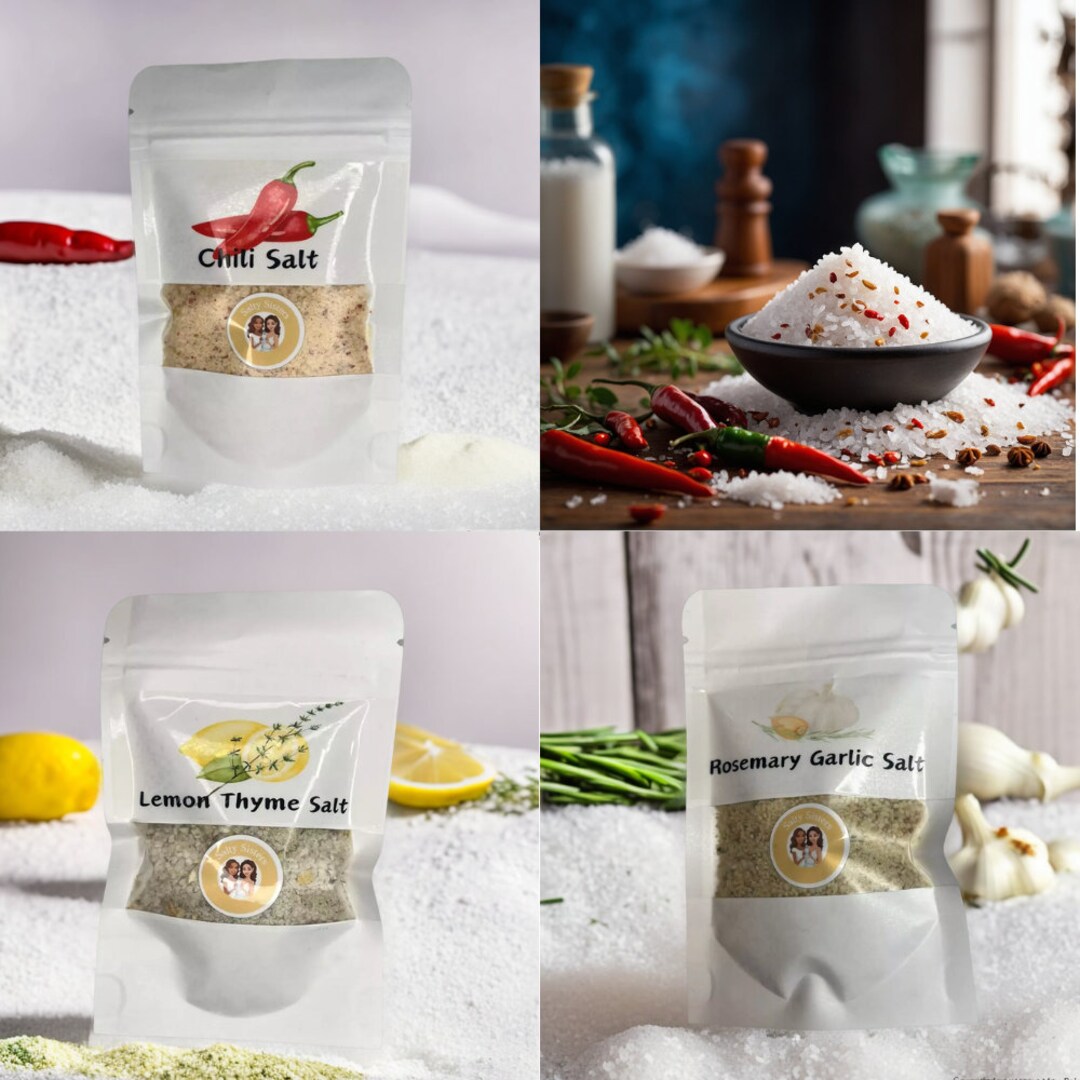 Gourmet Trio Seasoning Salt Sampler Rosemary Garlic, Lemon Thyme ...