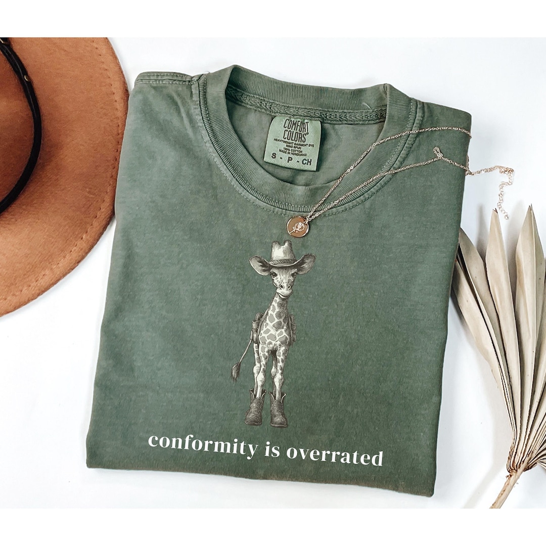 Conformity is Overrated T-shirt: Giraffe Cowboy Comfort Colors Tee - Etsy