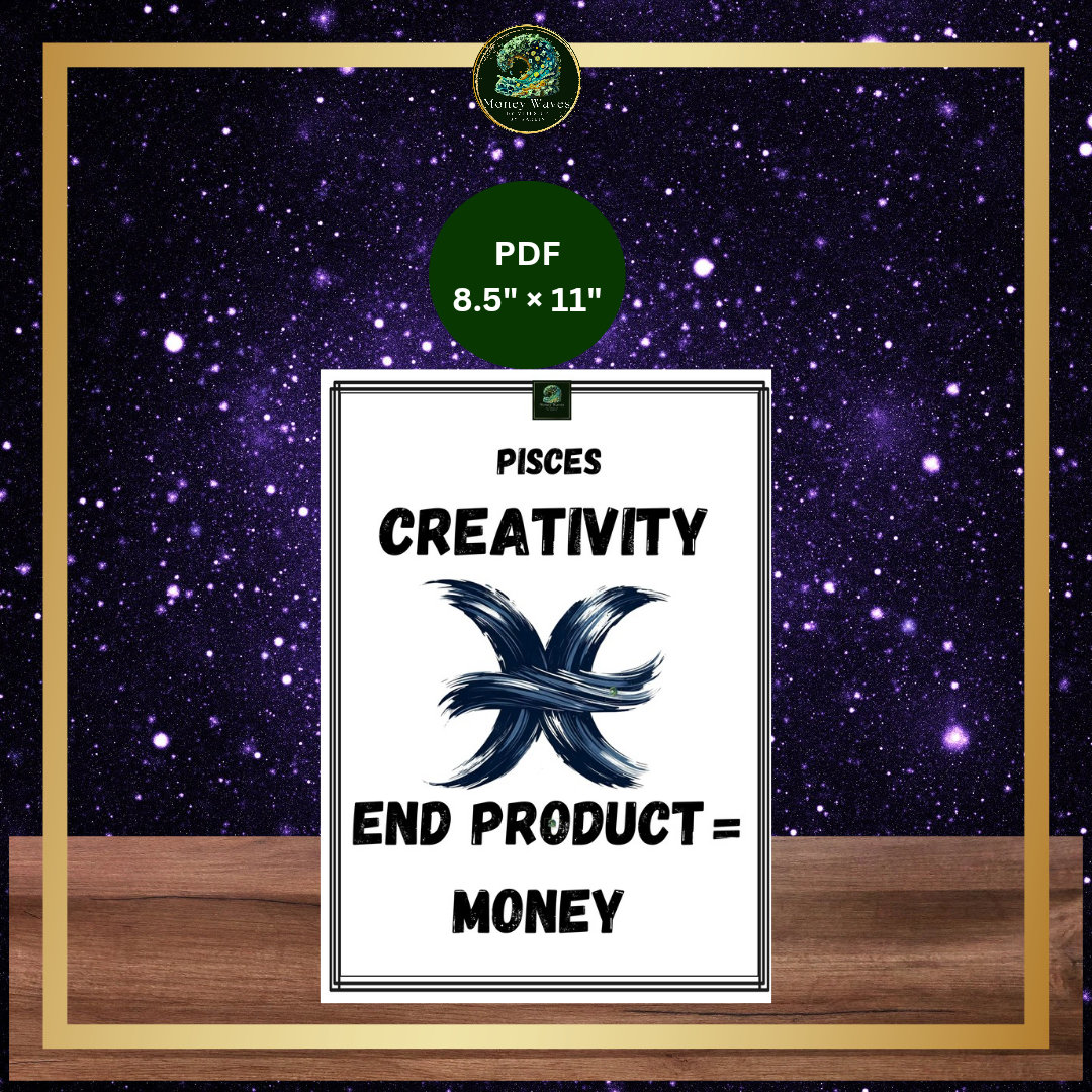 Pisces Poster, Zodiac Poster, Zodiac and Money, Prosperity Art, Money ...