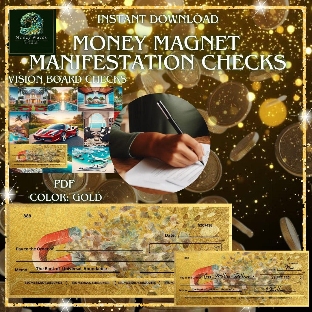 Money Magnet Checks, Manifestation Checks, Abundance Check,money ...
