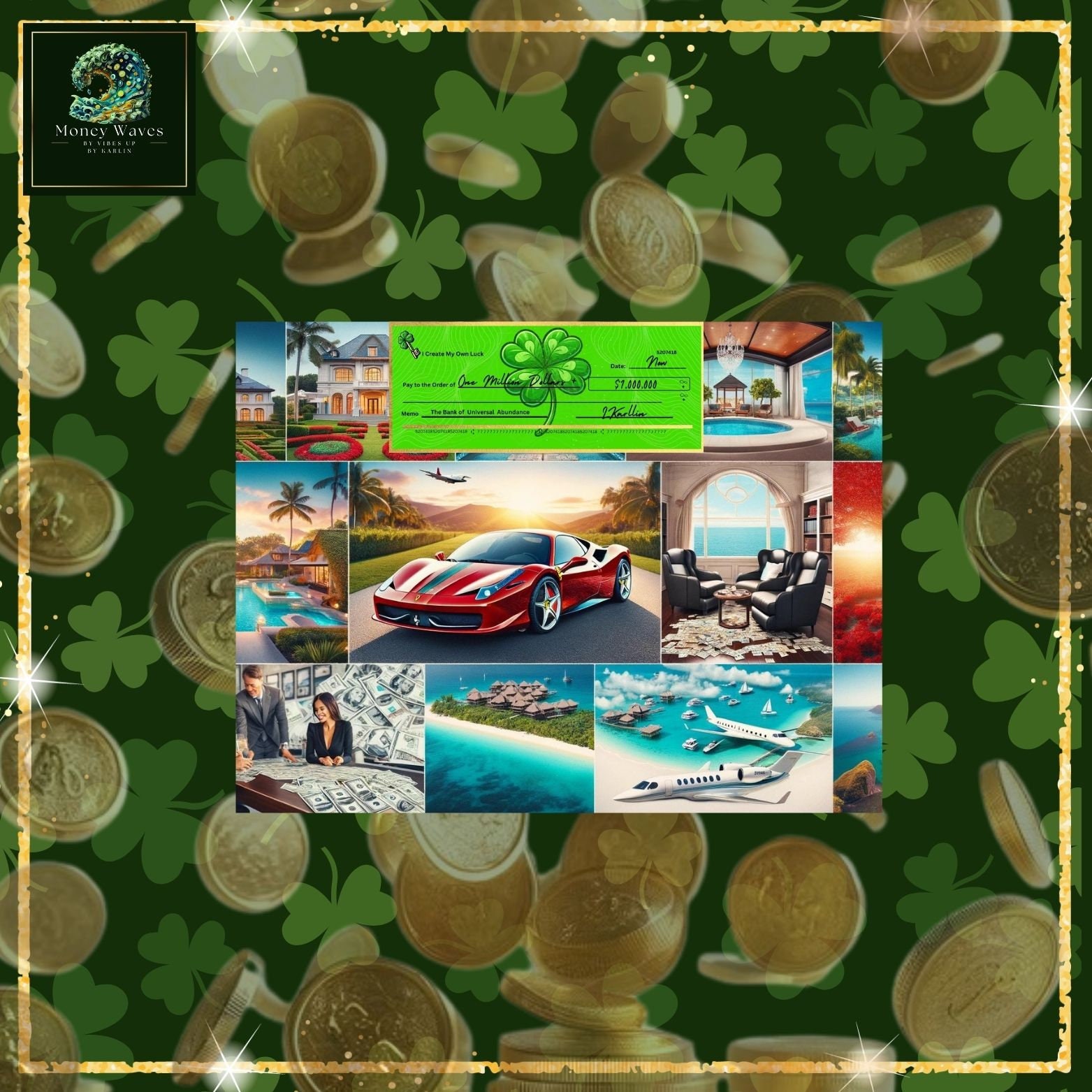 Lucky Check,green Checks, Chèques, Manifestation Checks, Abundance ...