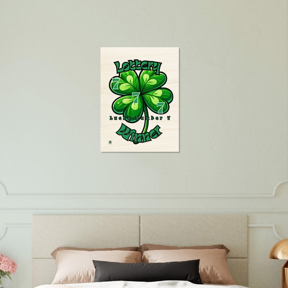 Lucky Four Leaf Clover Wood Art Print, Lottery Winner Decor - Etsy