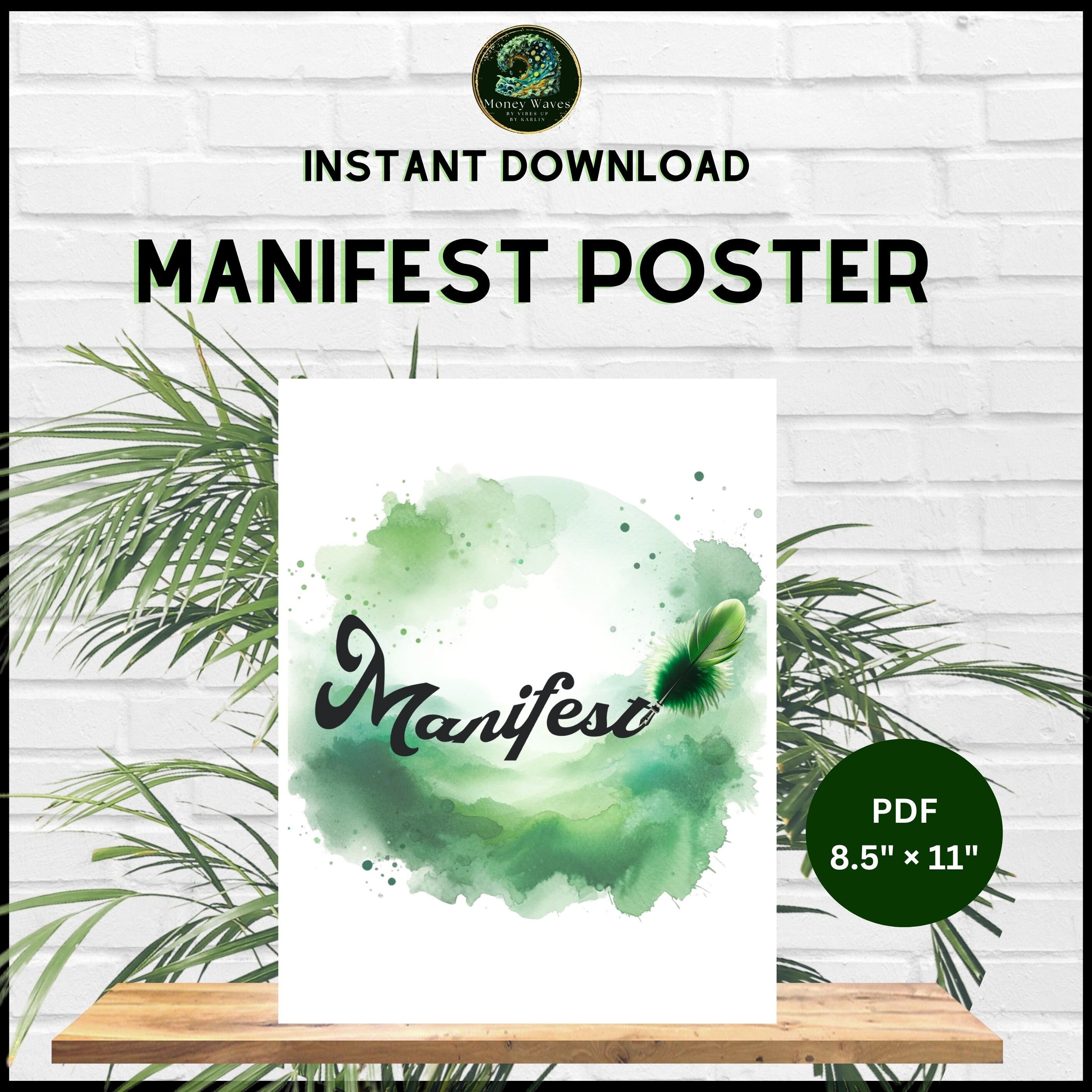 Manifest Art, Manifest Printable, Prosperity Art, Manifest Word Art ...