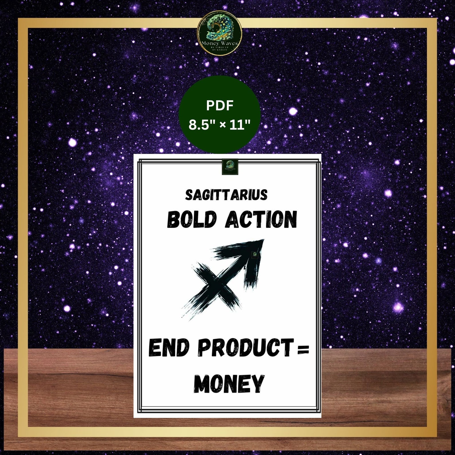 Sagittarius Poster, Zodiac Poster, Zodiac and Money, Prosperity Art ...