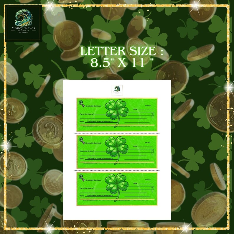 Lucky Check,green Checks, Chèques, Manifestation Checks, Abundance ...