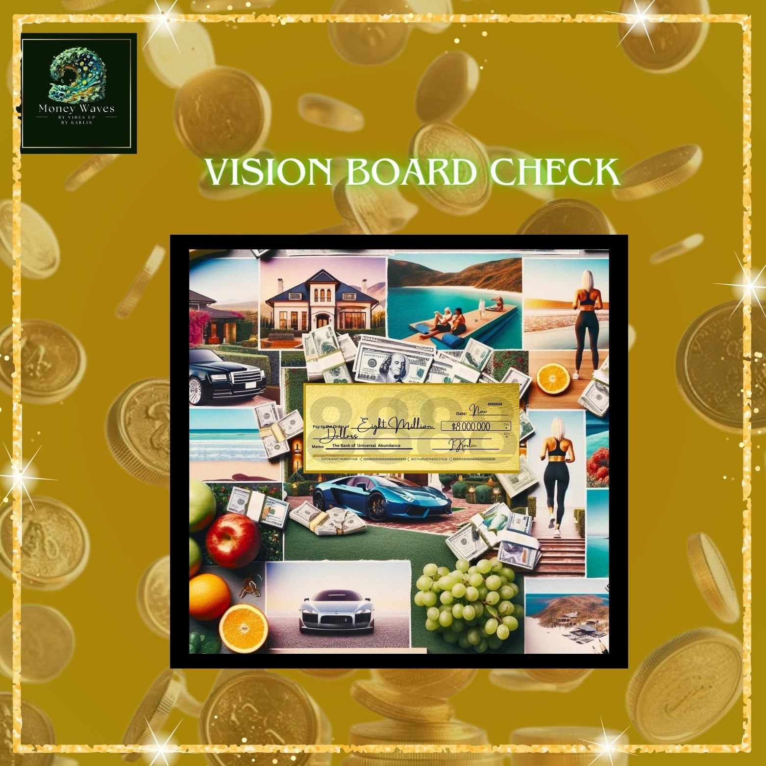 Yellow Gold Checks, Manifestation Checks,money Manifestation Checks ...