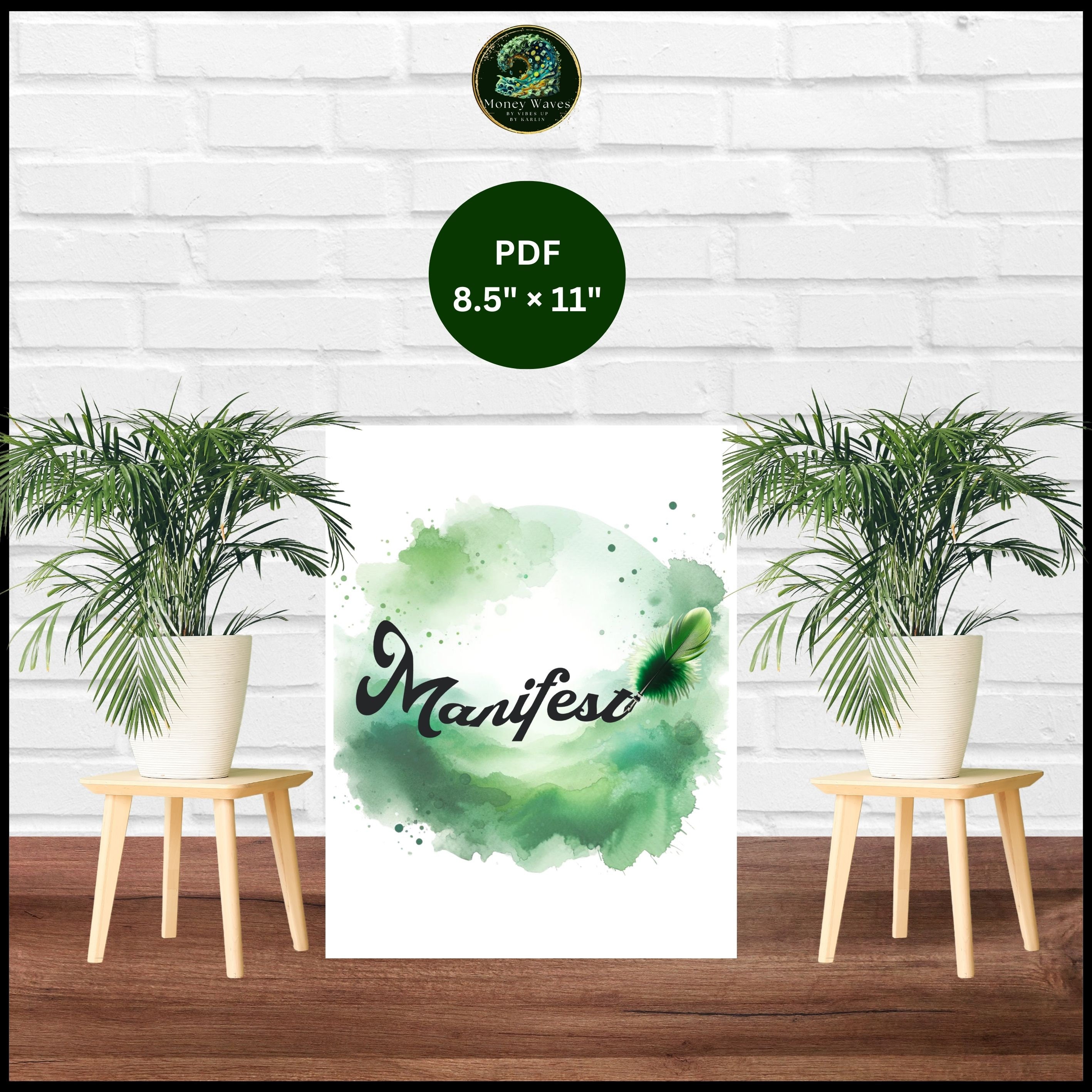 Manifest Art, Manifest Printable, Prosperity Art, Manifest Word Art ...