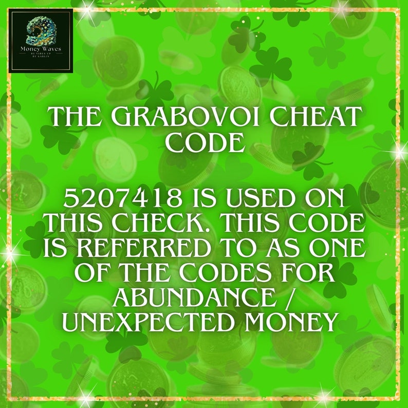 Lucky Check,green Checks,four Leaf Clover, Manifestation Checks ...