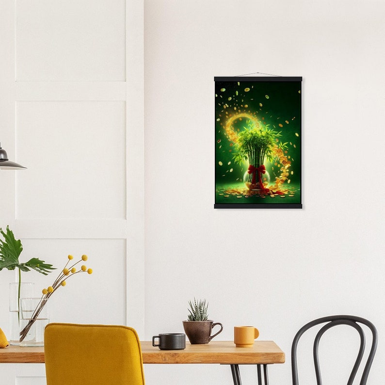 Lucky Bamboo Art, Prosperity Art, Money Art, Plant Art, Gold Coins Art ...