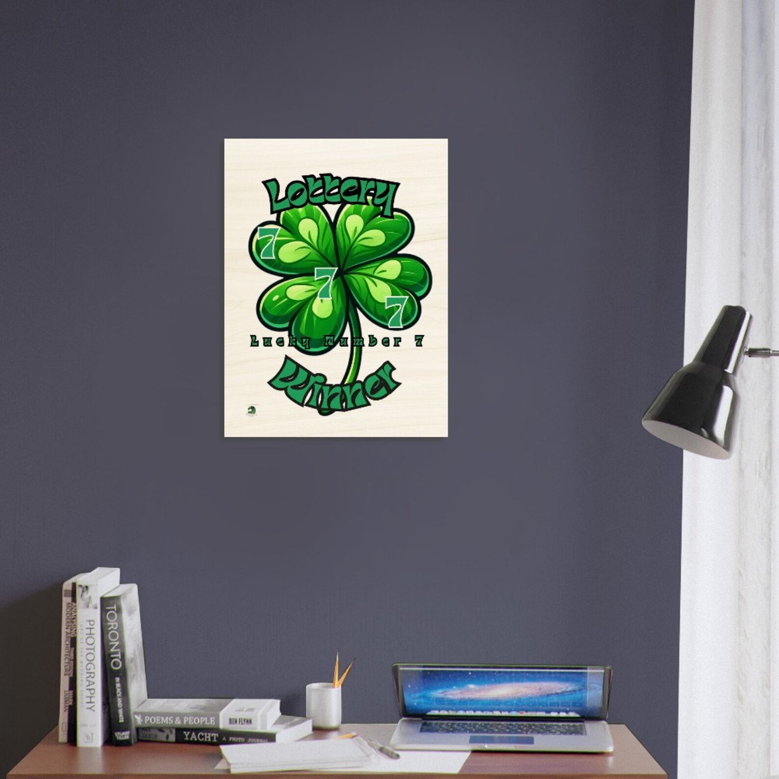 Lucky Four Leaf Clover Wood Art Print, Lottery Winner Decor - Etsy