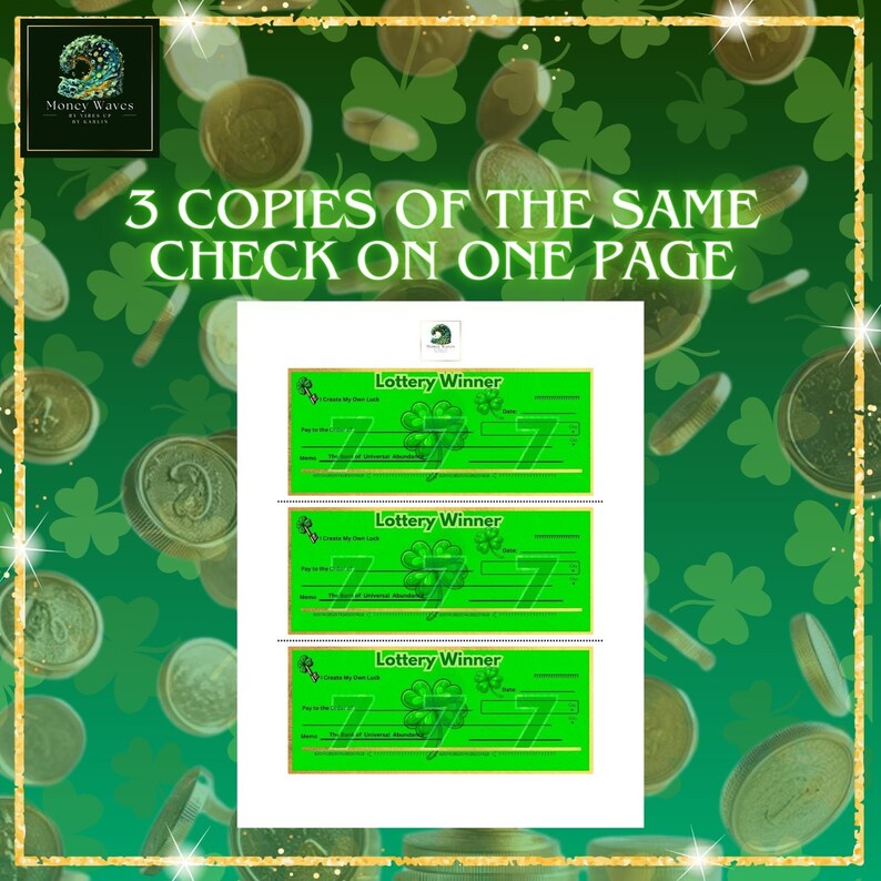 Lottery Winner Manifestation Checks, Wealth Vision Board (PDF Pattern ...