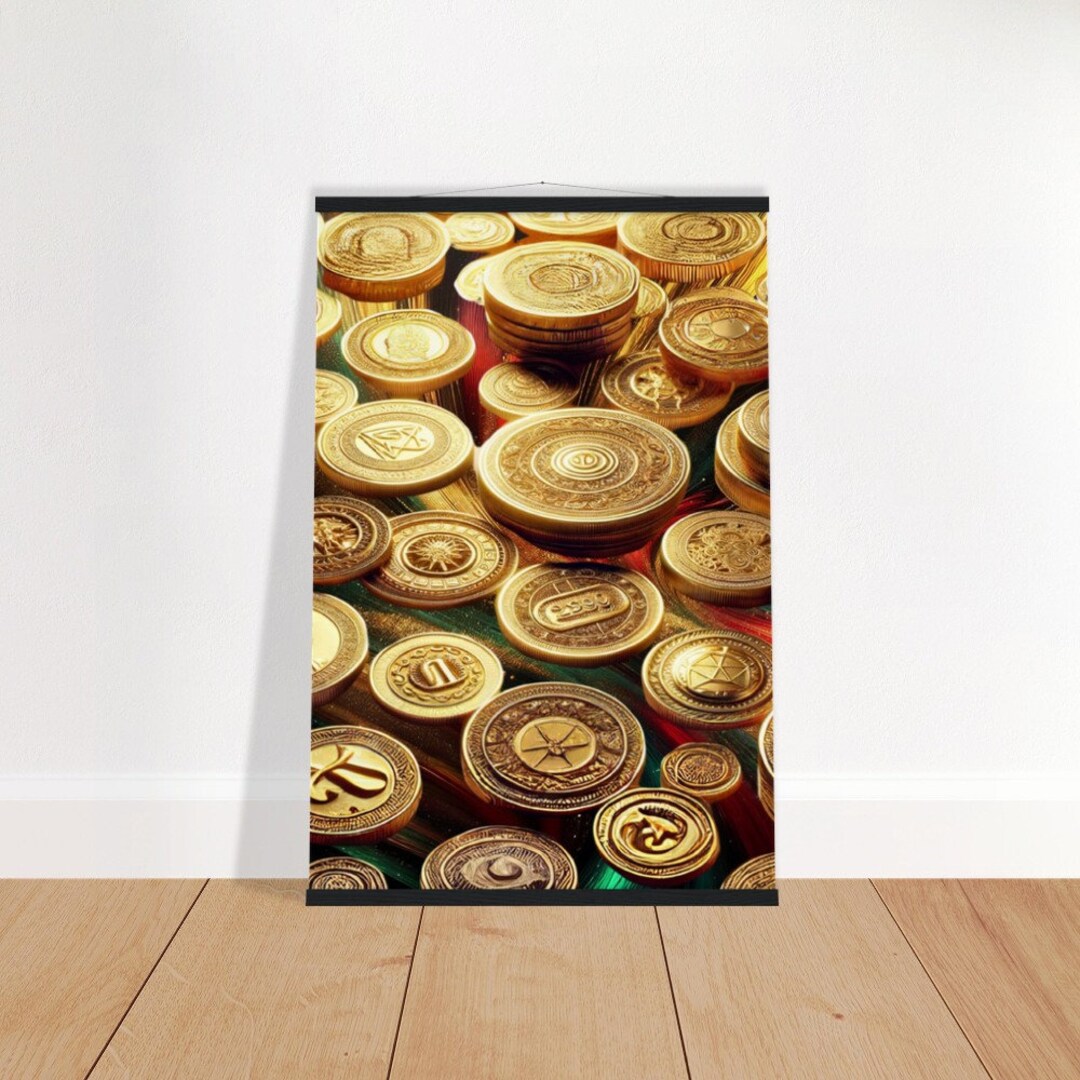 Gold Coin Art, Gold Art, Rich Art, Prosperity Art, Wealth Art, Law of ...