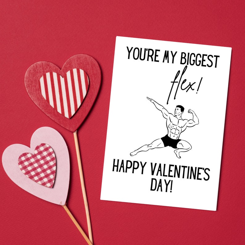 Funny Gym Humor Printable Valentine's Day Card, Body Builder Valentine ...