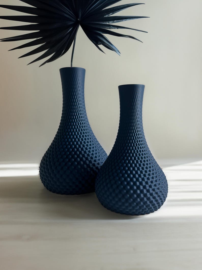 NAVY BLUE Vase Black Nordic Vase SFERA Vase Matte Vases for Home Decor ...