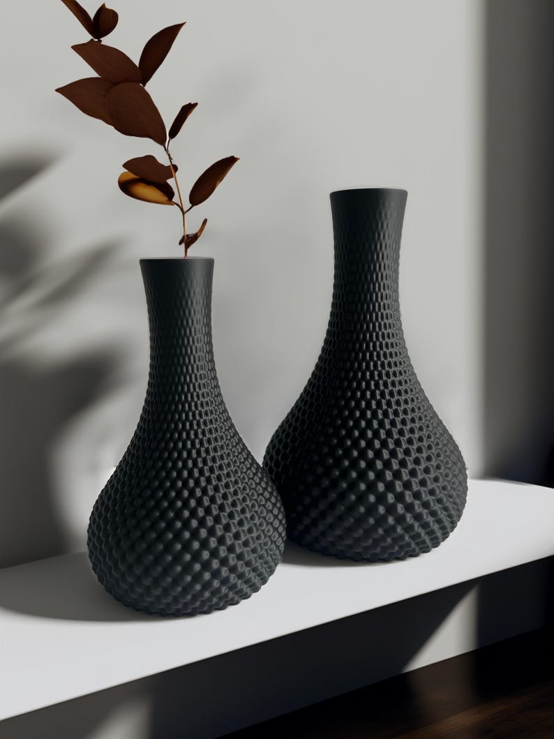 NAVY BLUE Vase Black Nordic Vase SFERA Vase Matte Vases for Home Decor ...