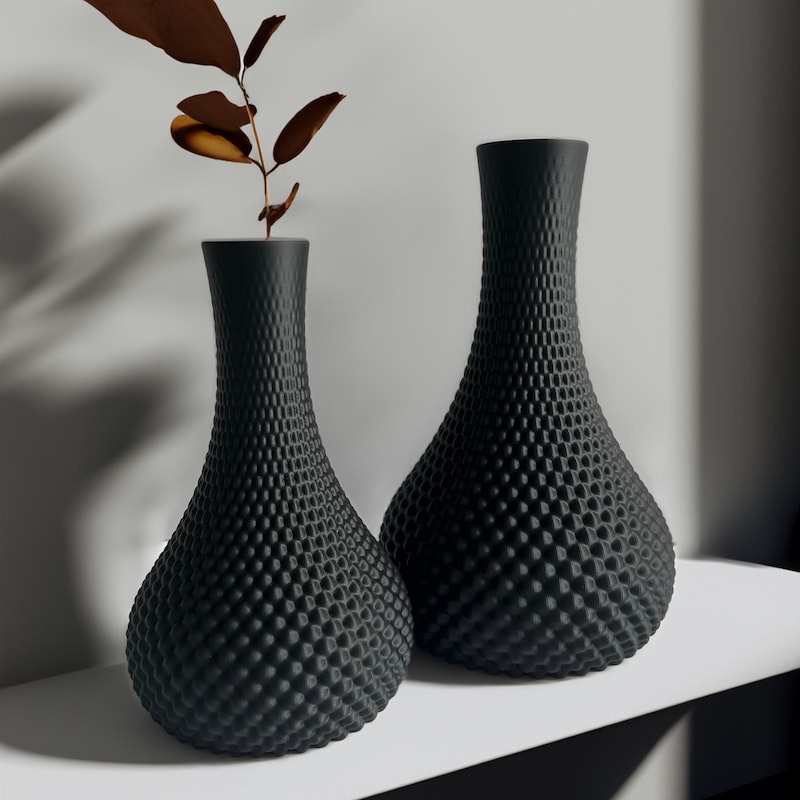 Matte Black Vase - Etsy