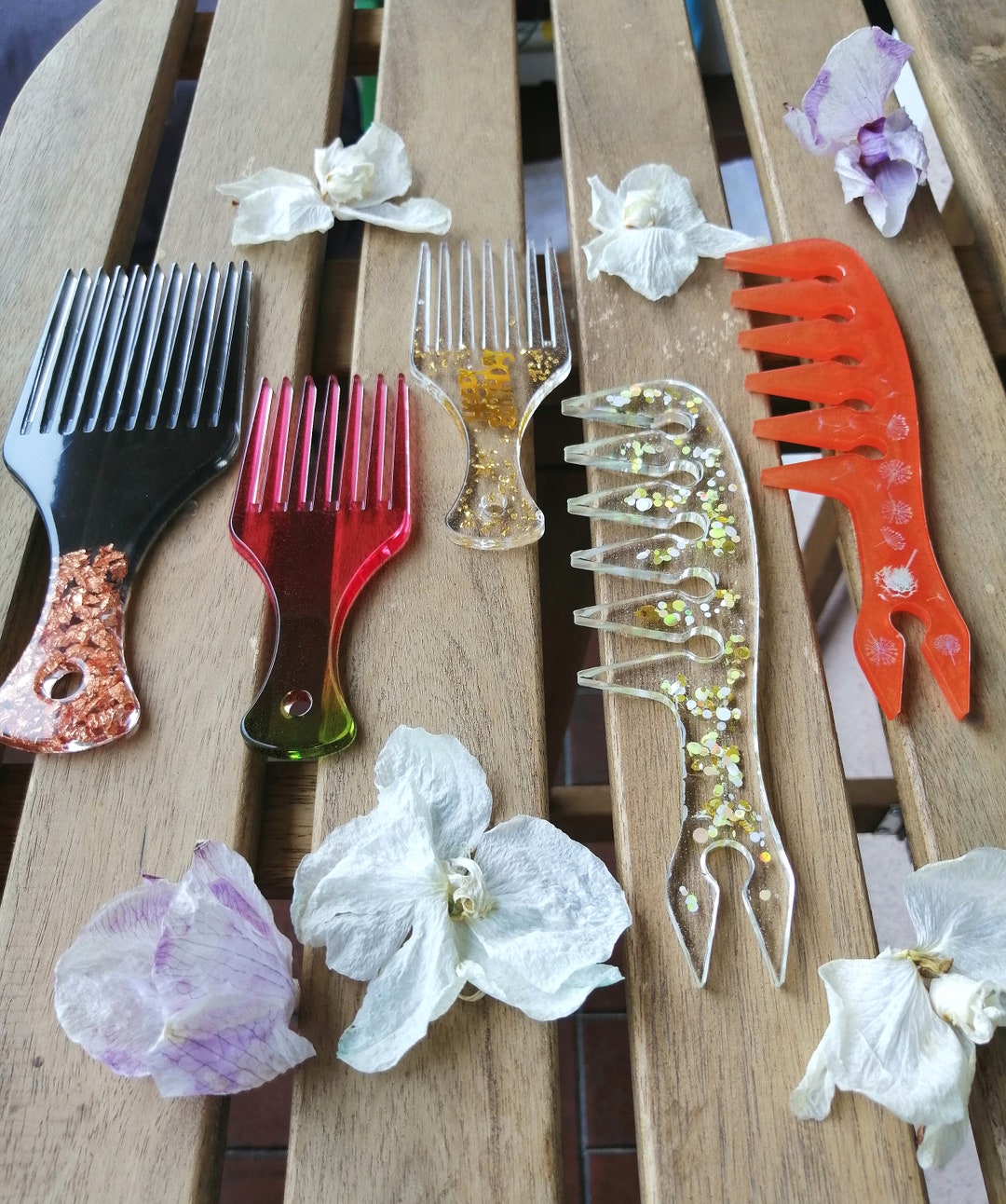 Resin Comb | Afro Comb | Detangling Comb | Handmade Hair Comb | Natural ...