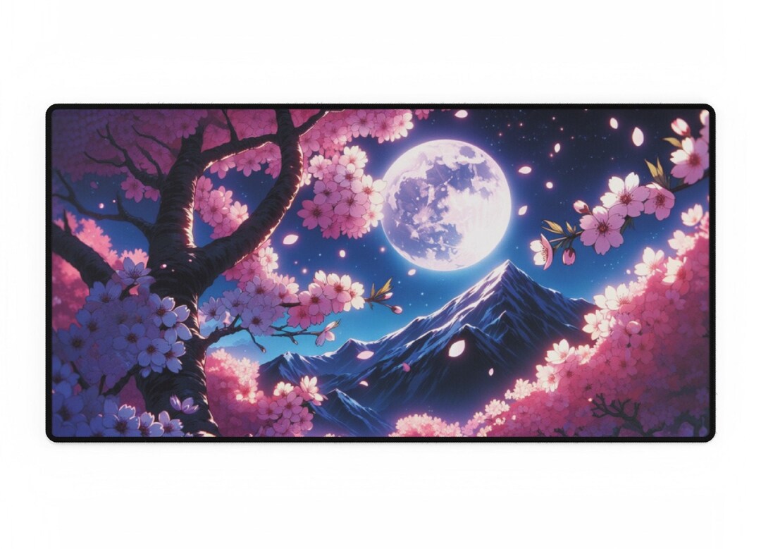 Sakura Desk Mat, Cherry Blossom Desk Mat, Japanese Desk Mat, Desk Gift ...