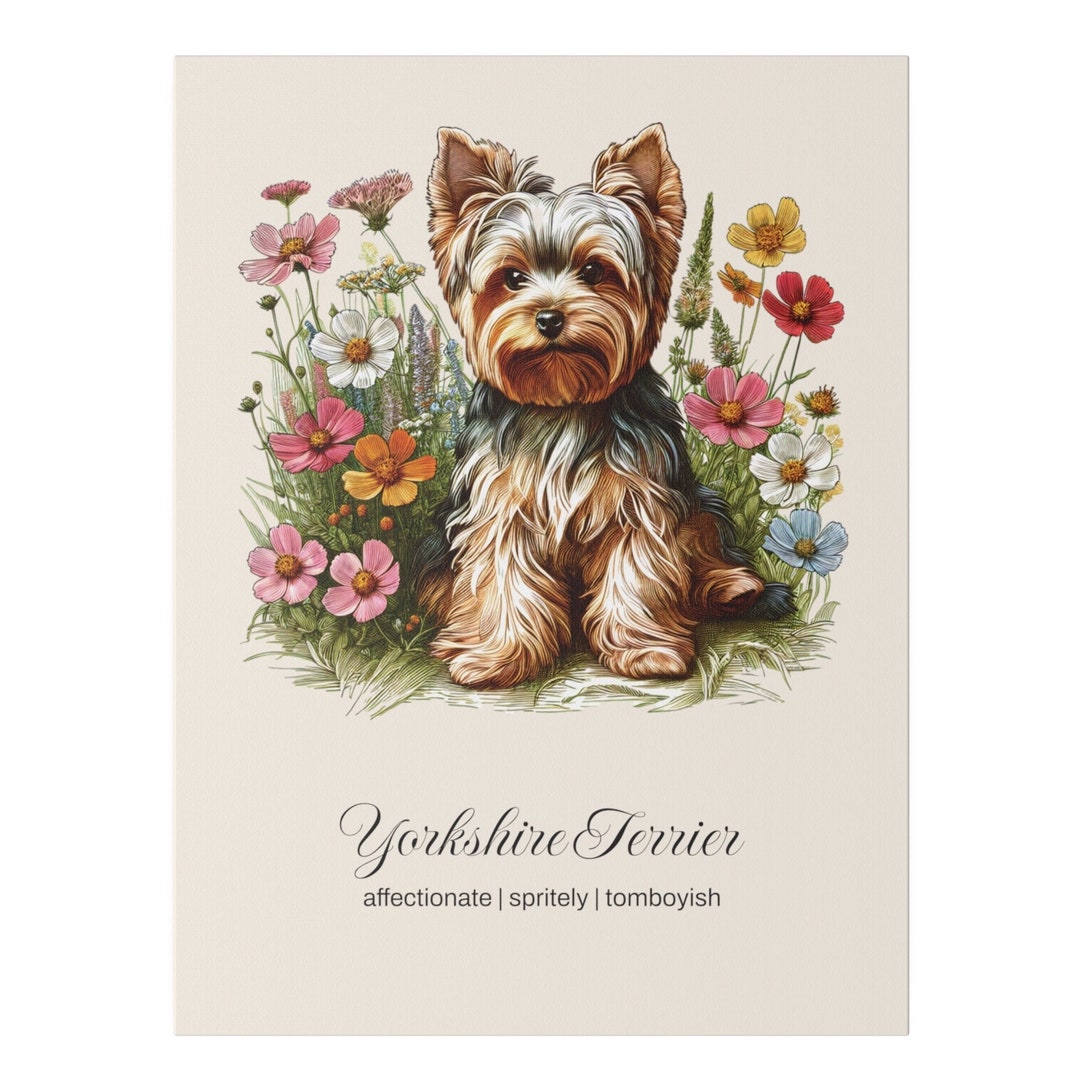 Yorkie Wall Art, Picture of Yorkie, Yorkie Wall Art, Cottage Core Art ...