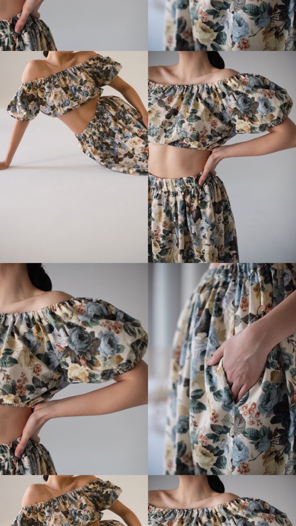 Cotton Costume With Flower Print / Flower Print Cotton Suit /summer ...