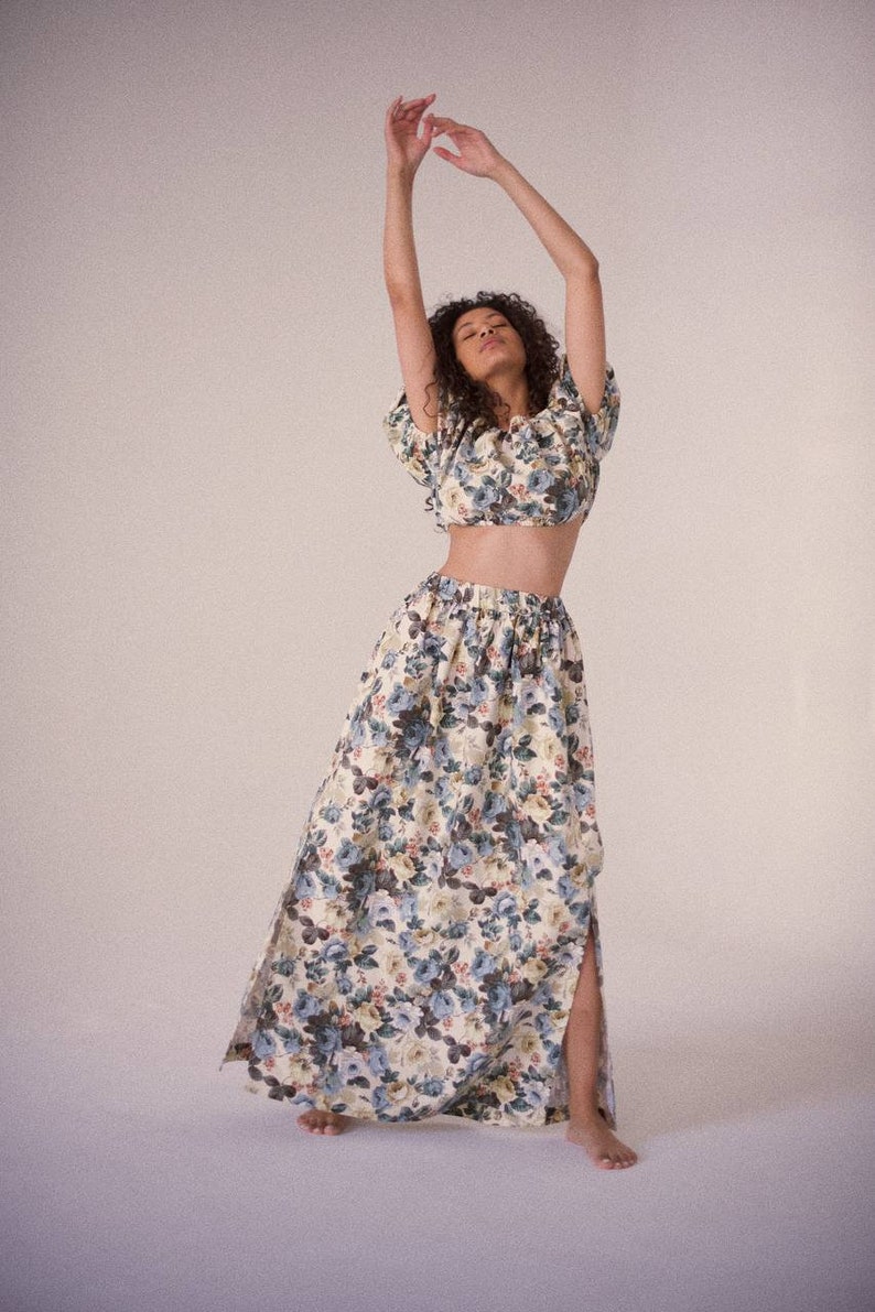 Cotton Costume With Flower Print / Flower Print Cotton Suit /summer ...