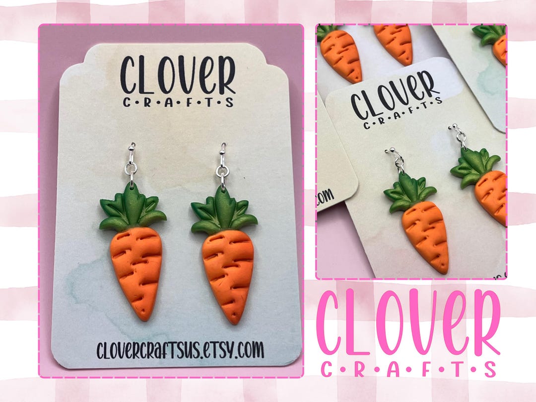 Handmade Polymer Clay Spring Carrot Earrings - Etsy