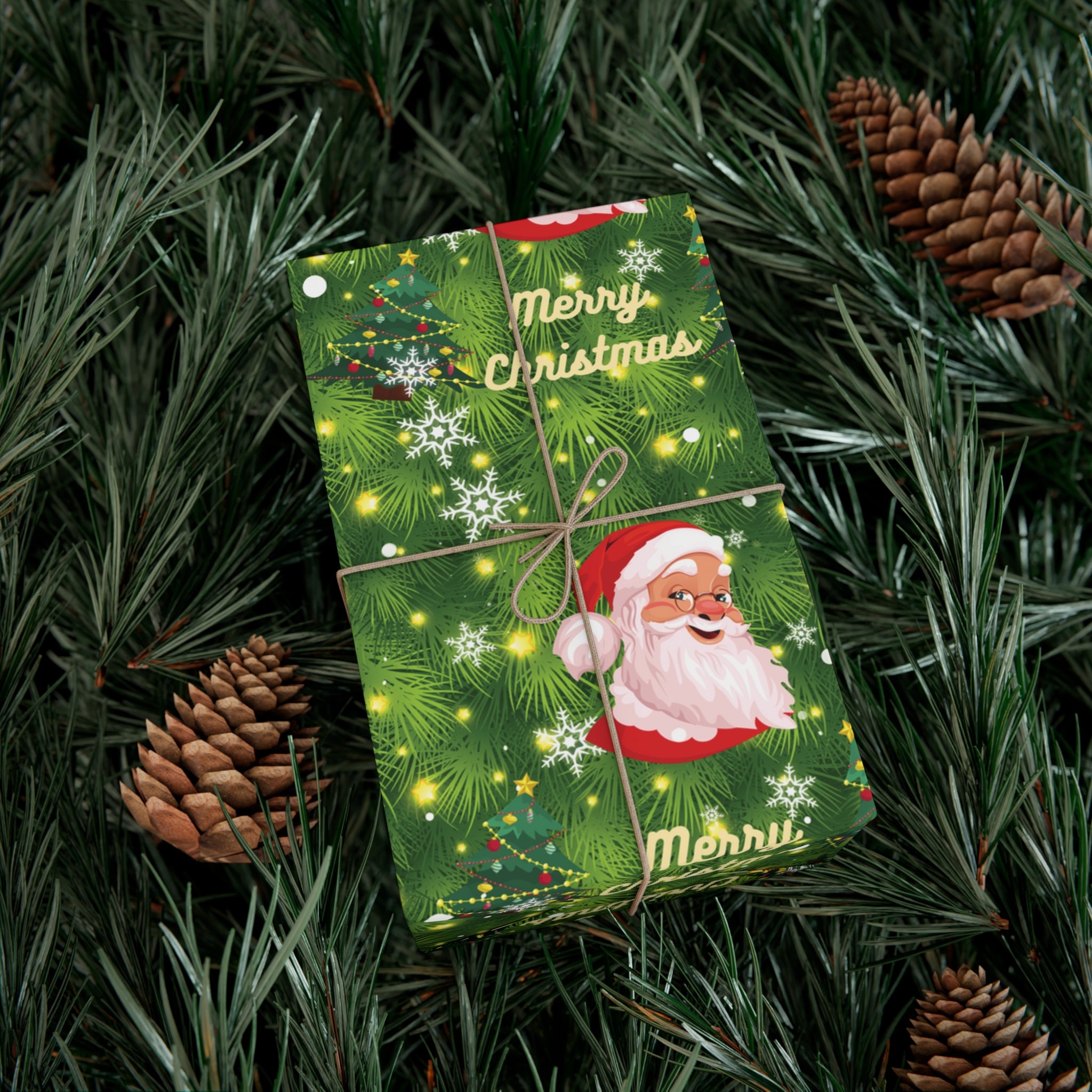 Jolly Santa Christmas Wrapping Paper Spread the Joy of the Season - Etsy