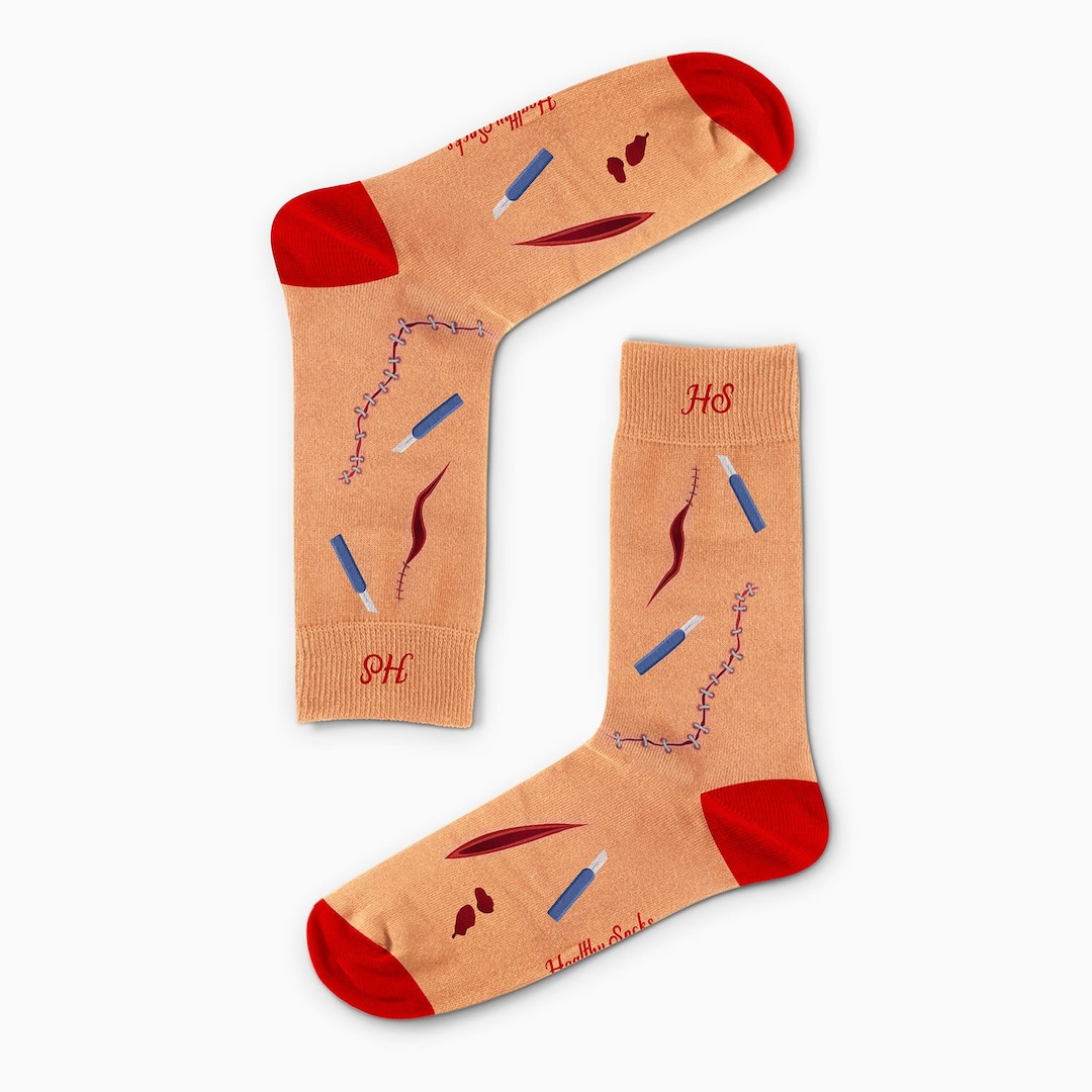 Surgical Incision Pattern Socks for Surgeons and Medical Professionals ...
