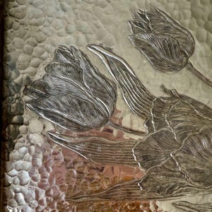 Vintage Rodney Kent Tulip and Bows Tray, Hammered Aluminum - Etsy