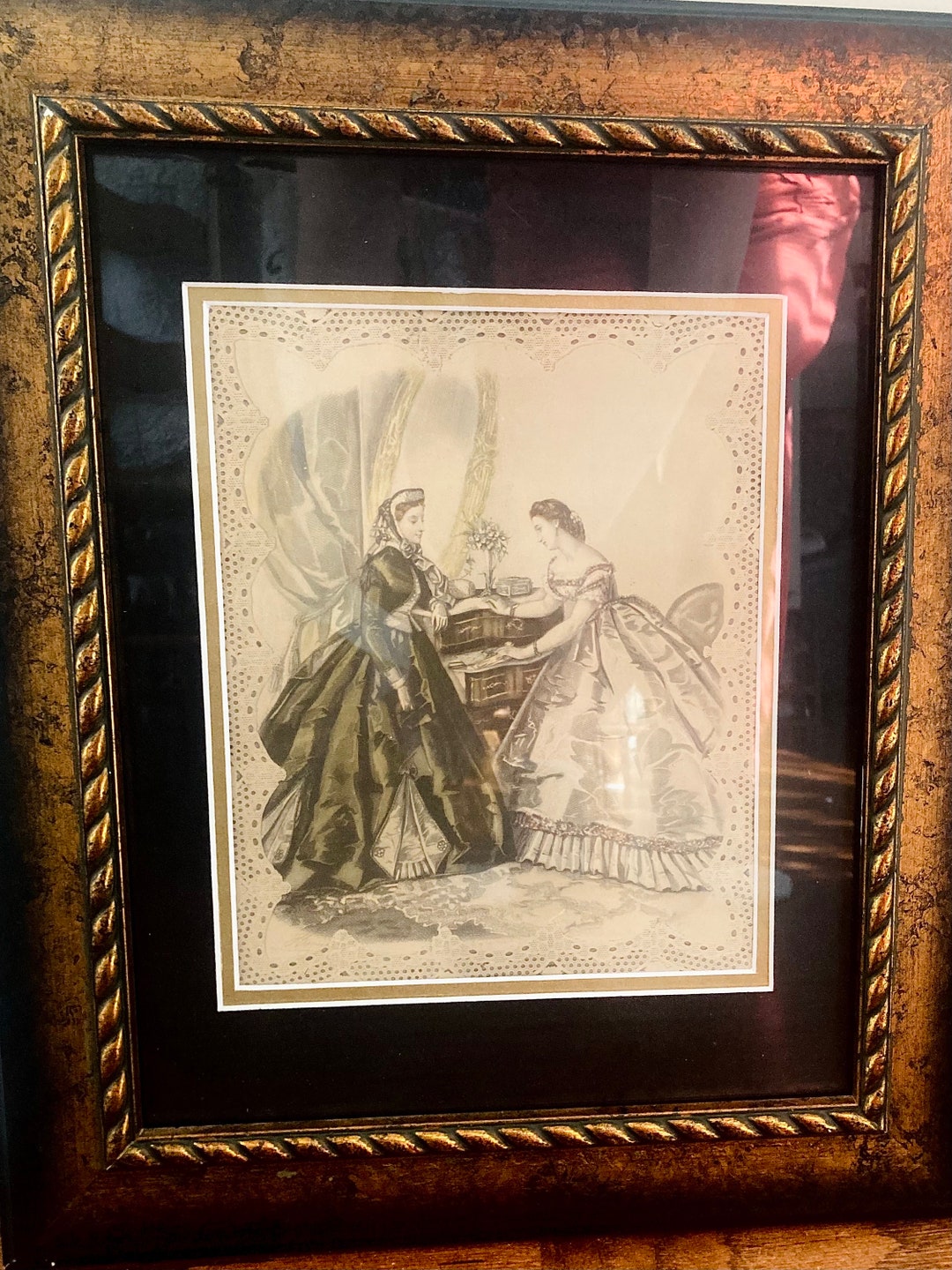 Antique Parisian Print in Vintage Frame - Etsy