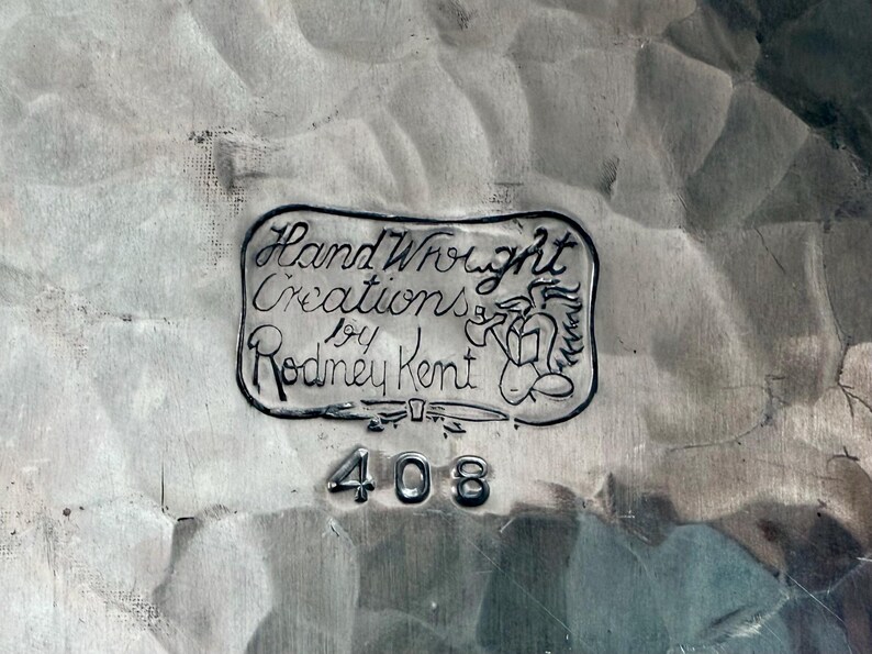 Vintage Rodney Kent Tulip and Bows Tray, Hammered Aluminum - Etsy