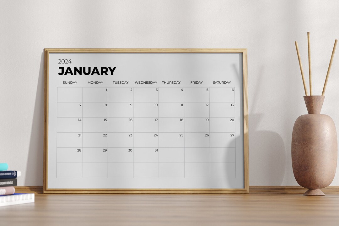 Printable Calendar 2024 Monthly Planner 2024 A4 , A3 , Letter Monday ...