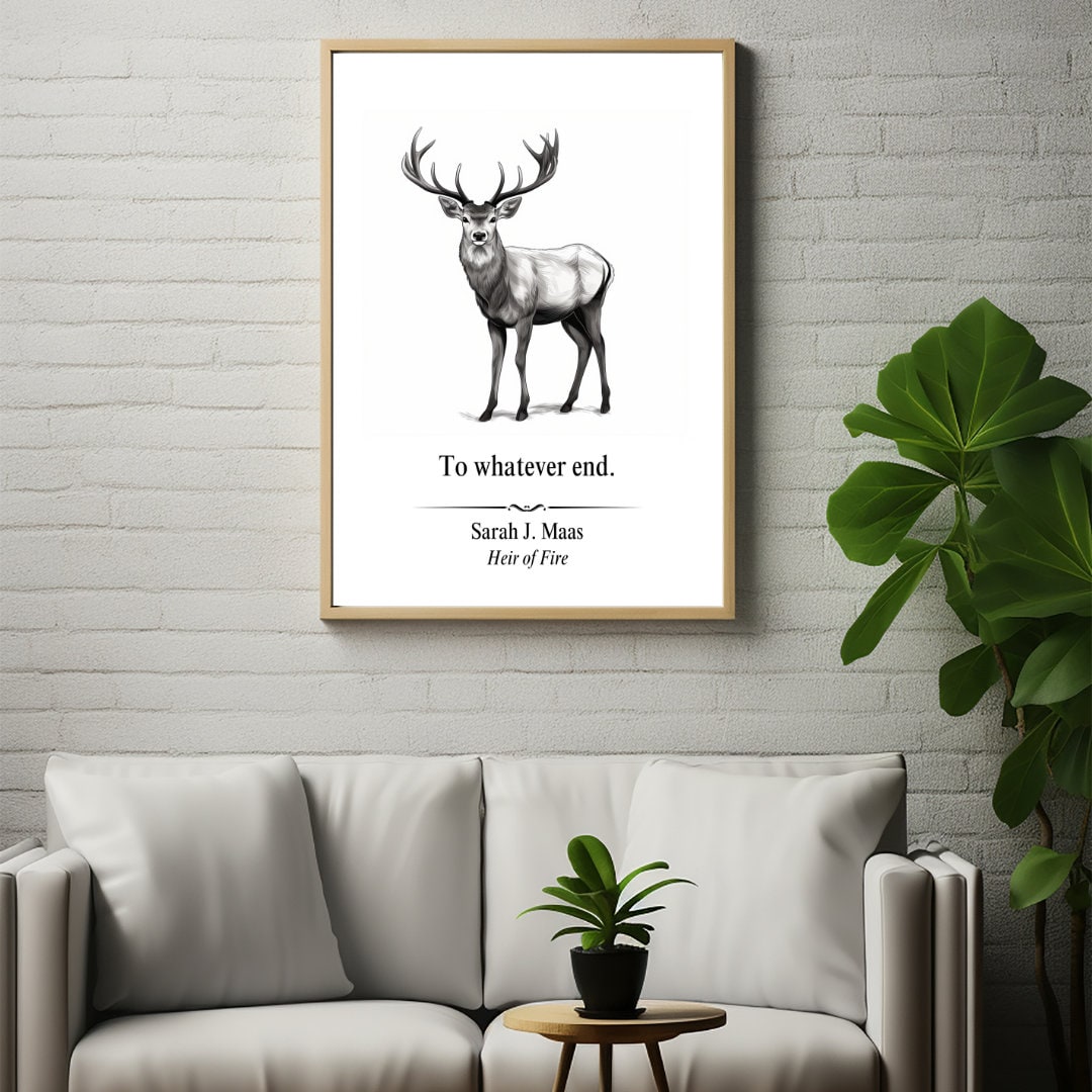 To Whatever End Throne of Glass Wall Art Minimalist Black and White ...