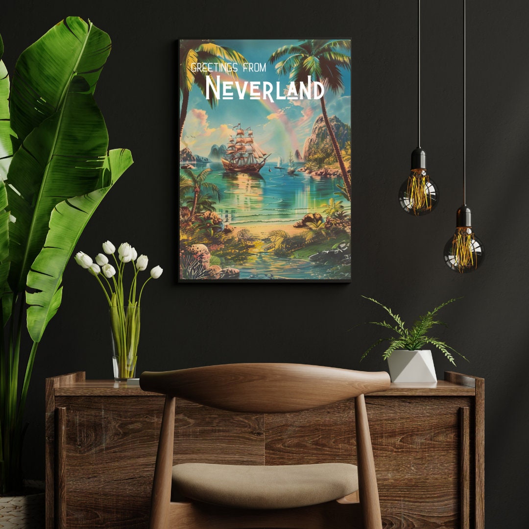 Greetings From Neverland Peter Pan Digital Download Fantasy Art J.M ...