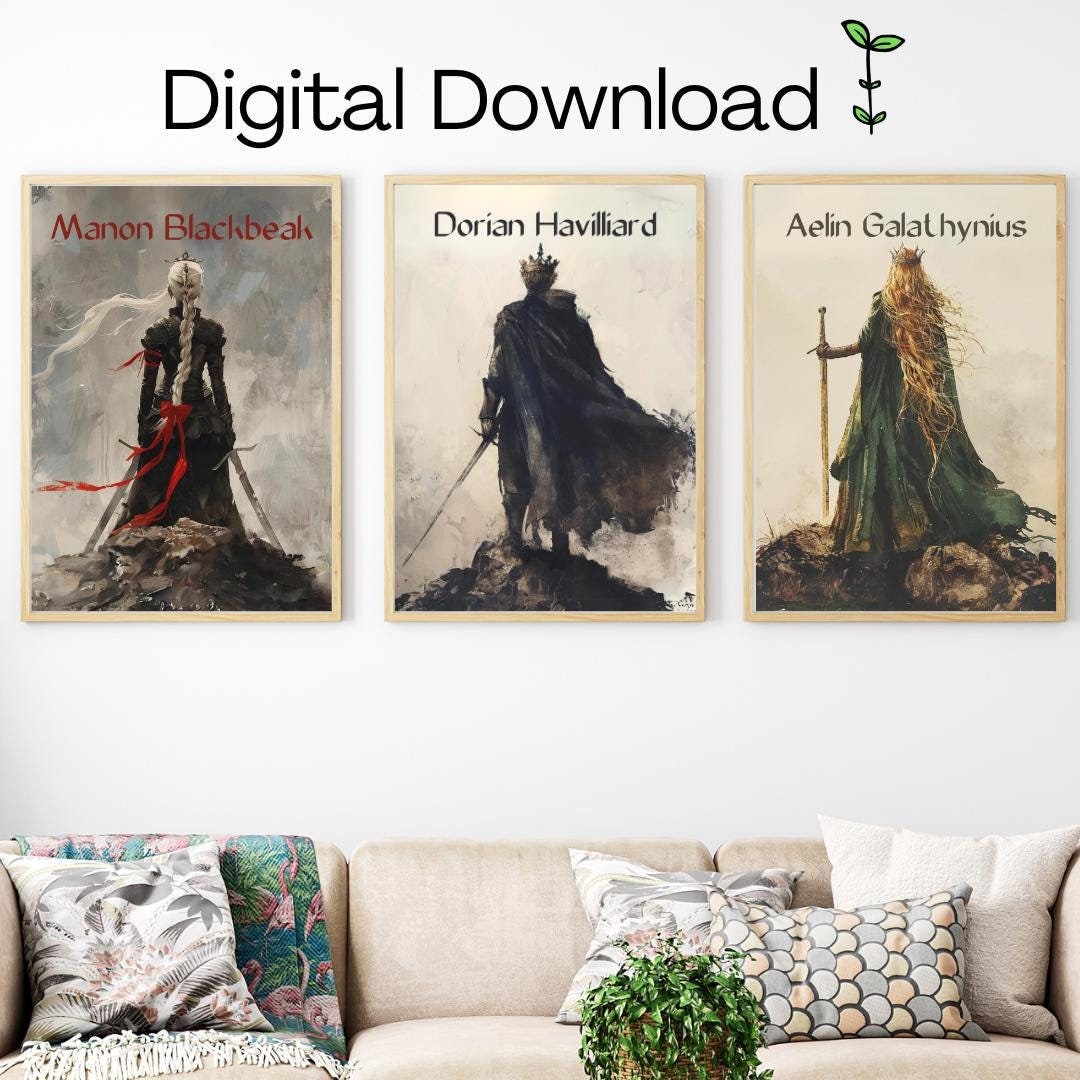 Throne of Glass Silhouette Trio Digital Download | Manon Blackbeak ...
