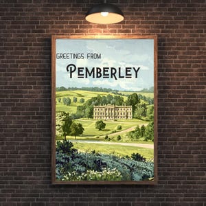 Greetings From Pemberley Landscape Digital Download Poster | Pride and ...
