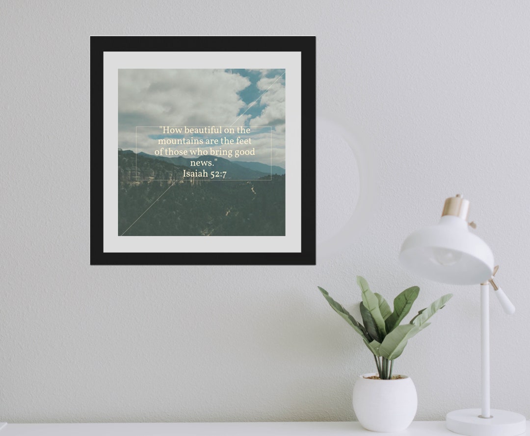 Bible Verse Scripture Print, Mountain Landscape Photography, Beautiful ...