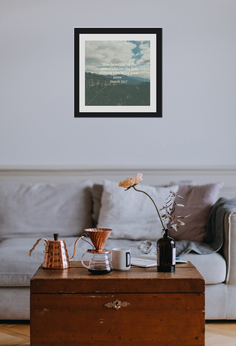 Bible Verse Scripture Print, Mountain Landscape Photography, Beautiful ...