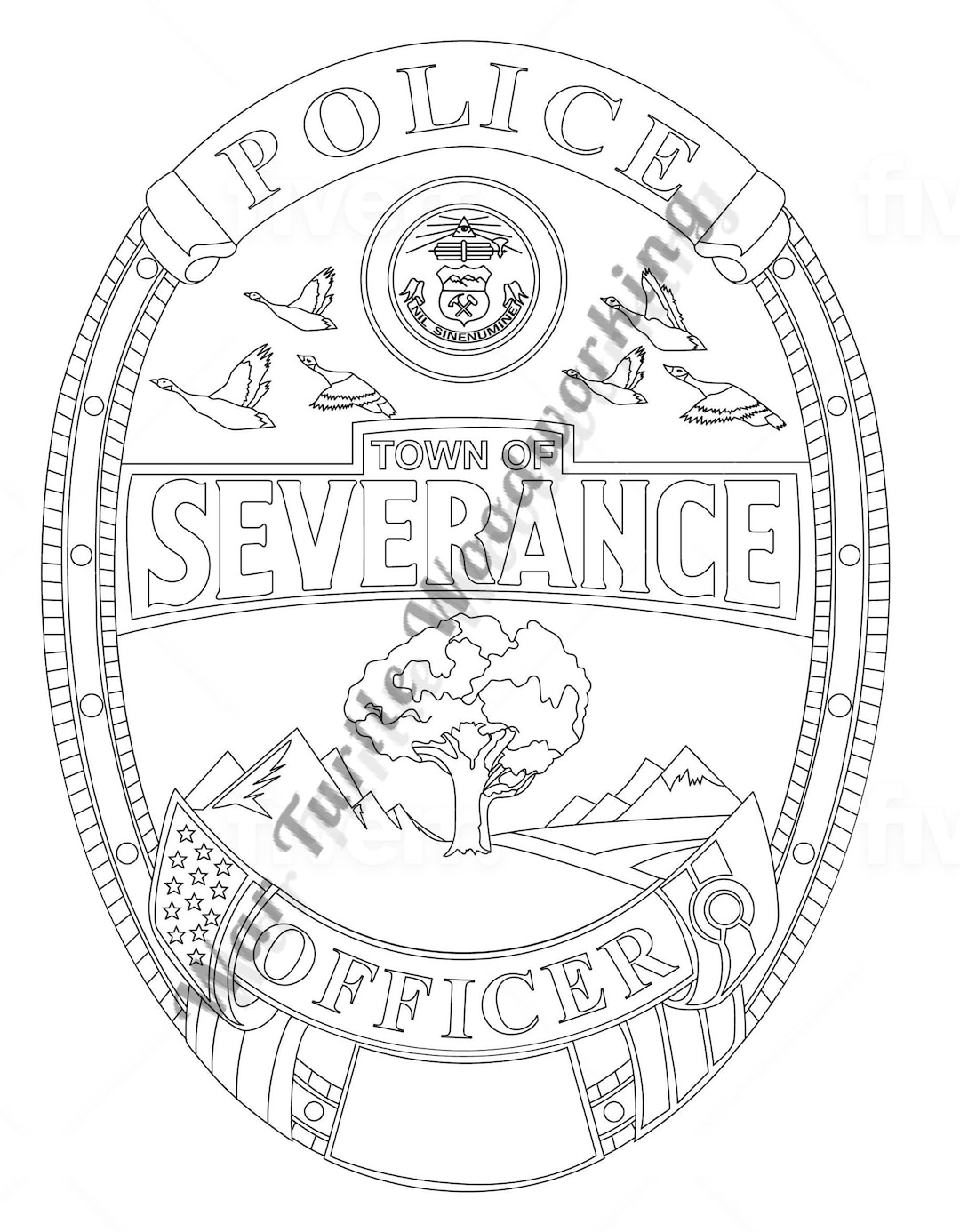 Severance Colorado Police Badge Digital Download SVG - Etsy