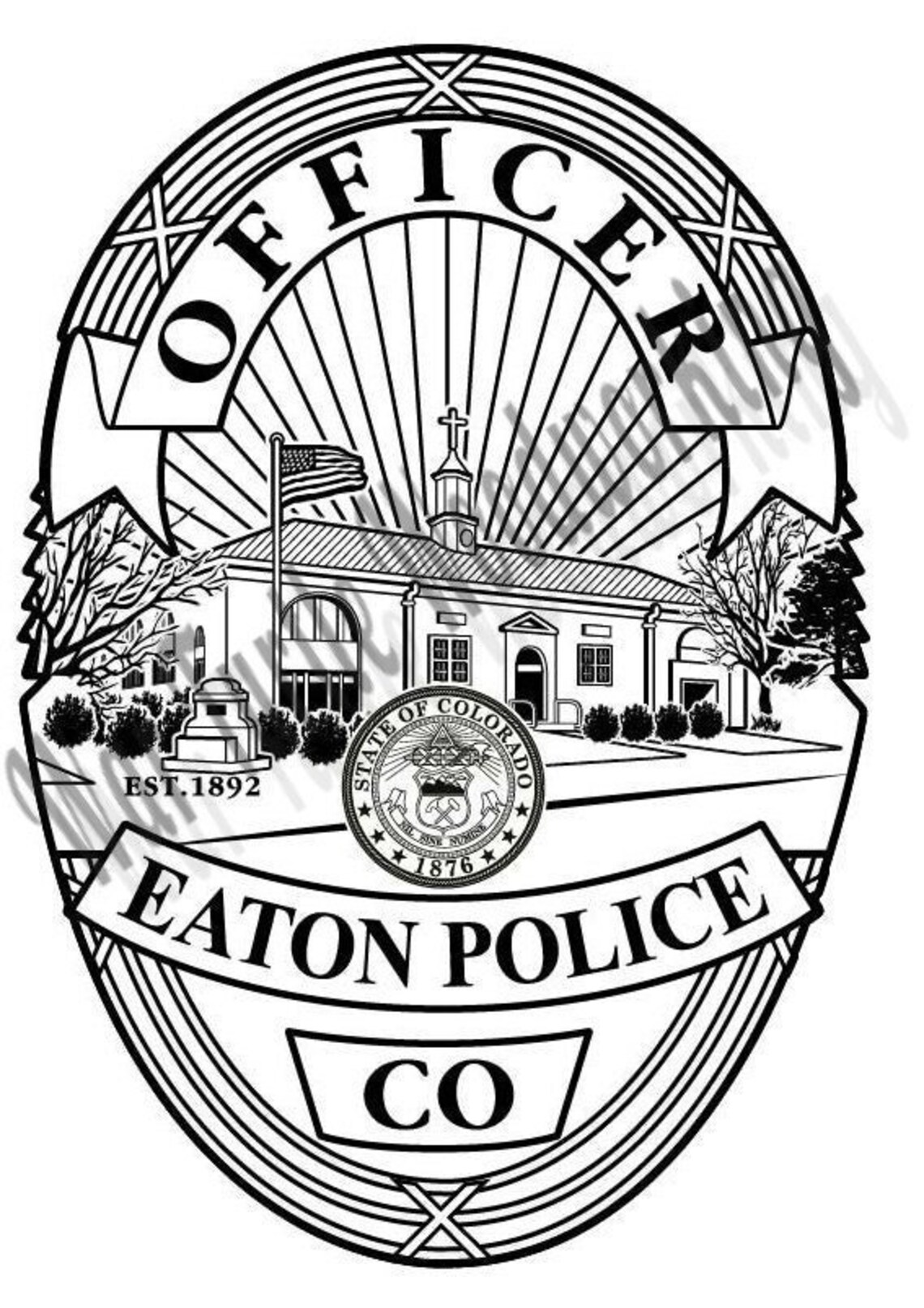 Eaton Colorado Police Badge Digital Download Vector SVG - Etsy