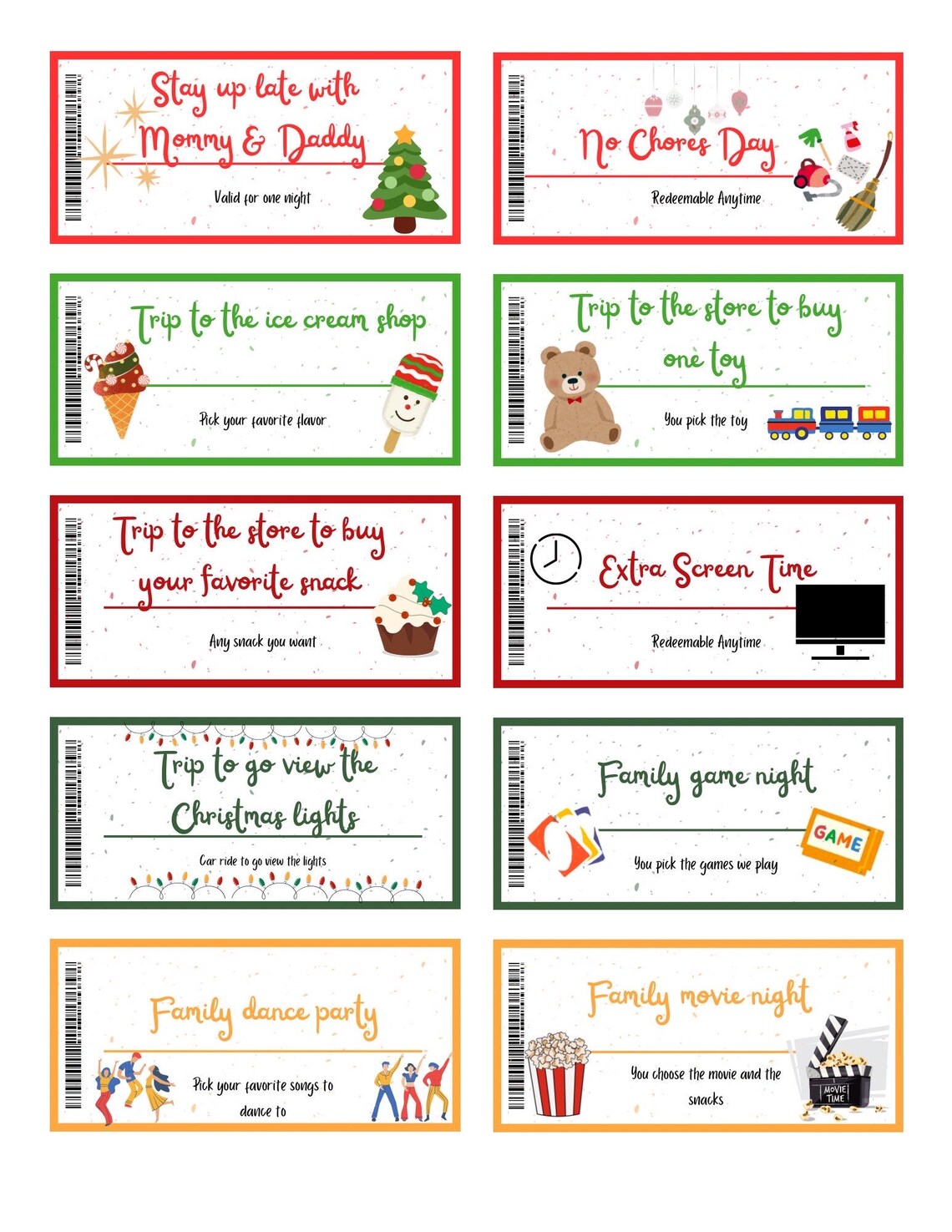 Christmas Reward Coupon Book for Kids – Editable Canva Template & PDF ...