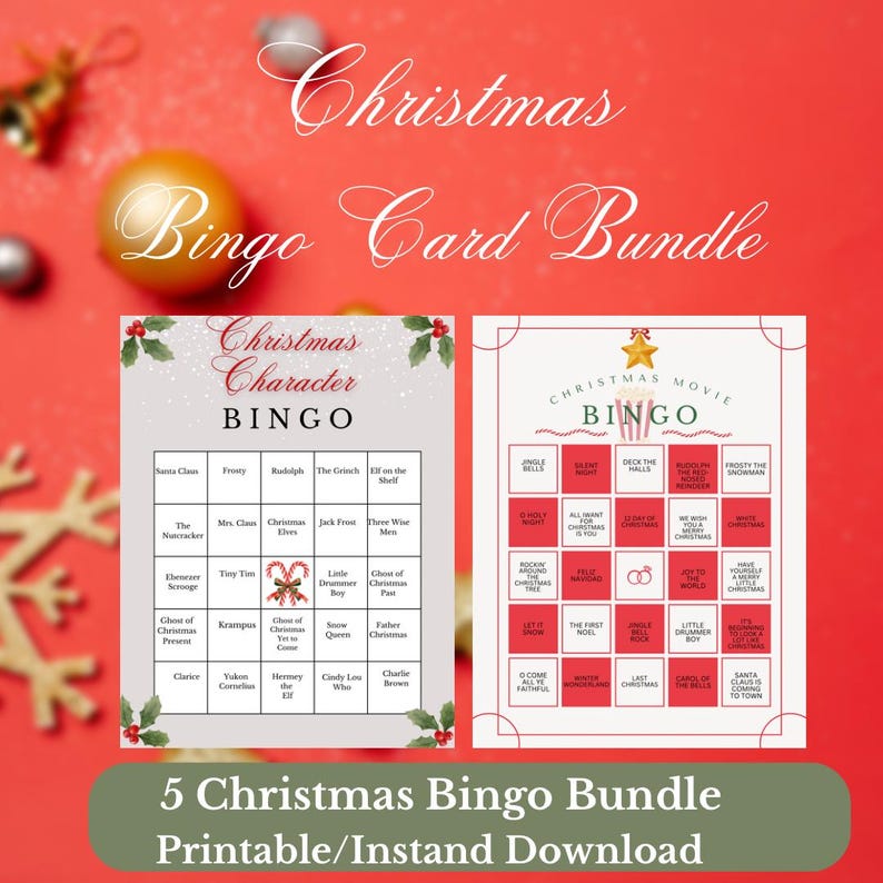 Christmas Bingo Cards - Printable Holiday Game for Kids & Family ...