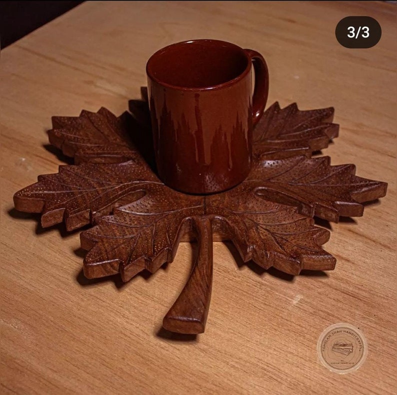 Wooden Maple Leaf Tray, Wooden Tray, Hand Carved Wooden Decor, House ...