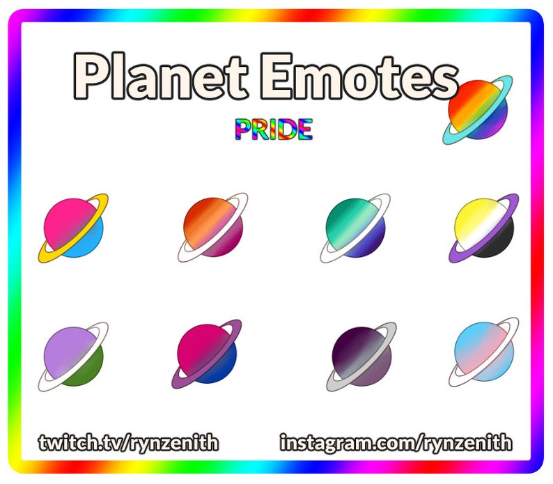 Pride Planet Emotes/icons - Etsy