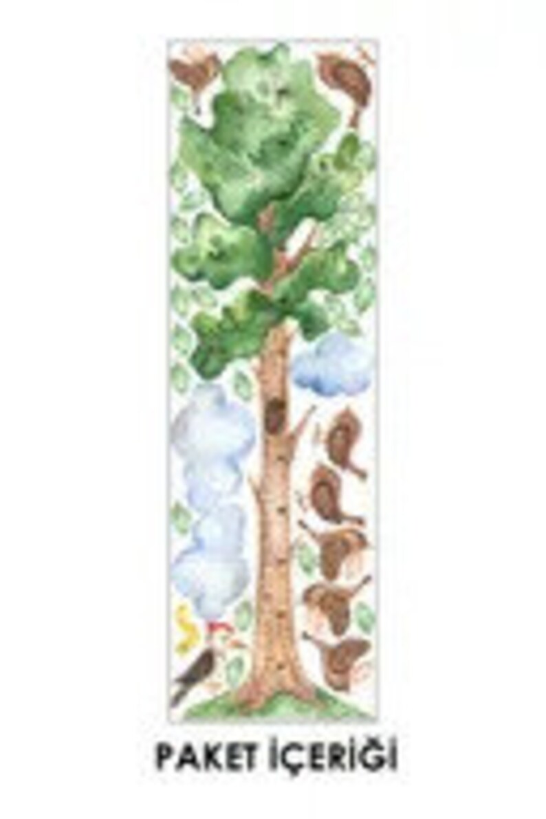 Tree Growth Chart Children's Room Wall Sticker, Adorable Tree Height ...