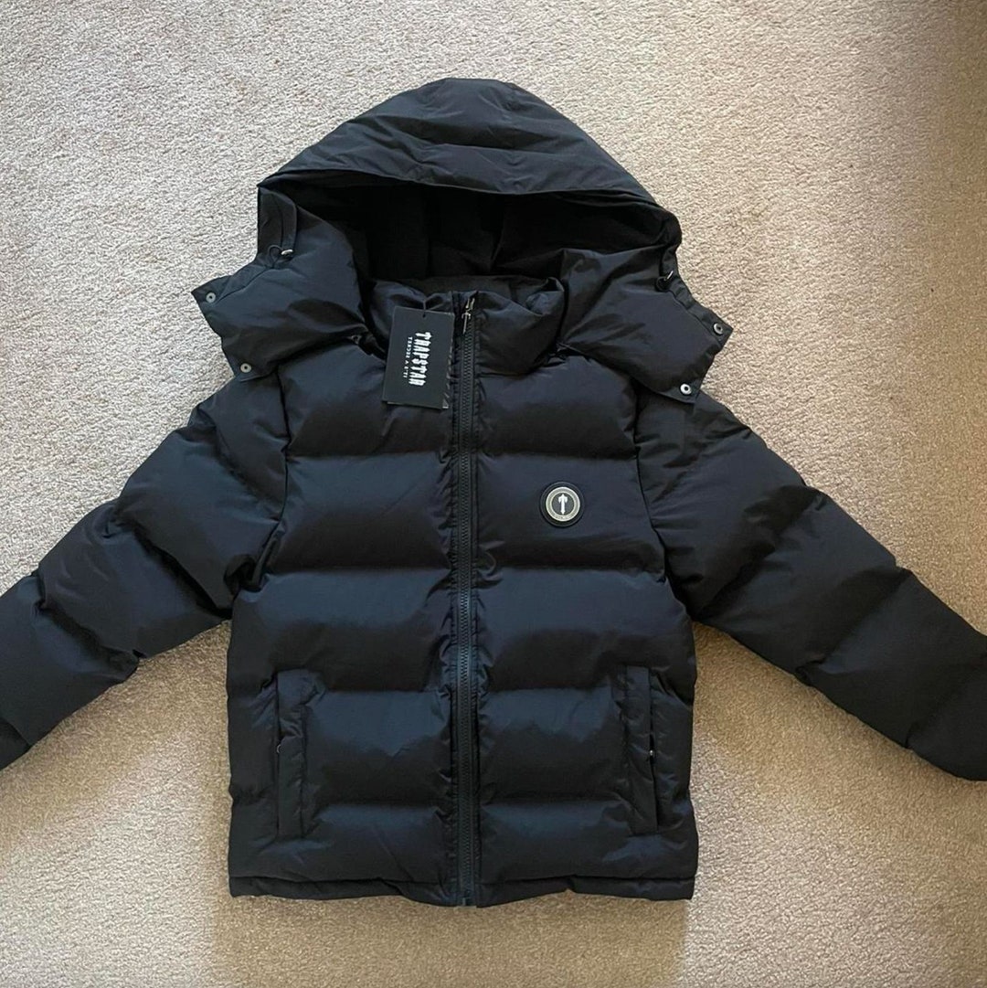 Trap/star Black Detachable Irongate Detachable Hooded Puffer Jacket in ...