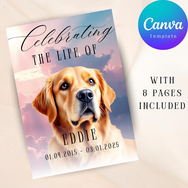 Pet Funeral Template - Etsy